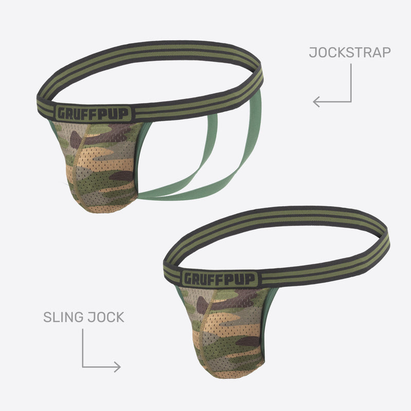 Commando Jockstrap & Sling Jock - Two Edgy Mesh Jocks - Gruff Products LLC